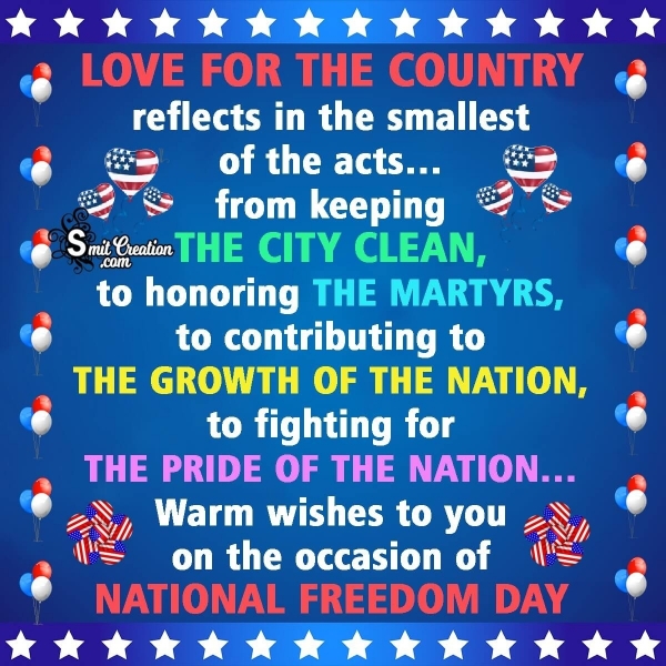 National Freedom Day Wishes Messages Quotes Images