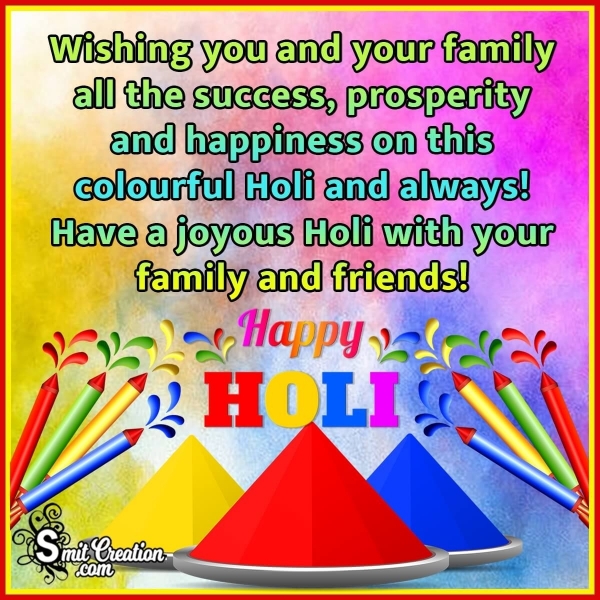 Holi Wish Image For Family And Friends - SmitCreation.com