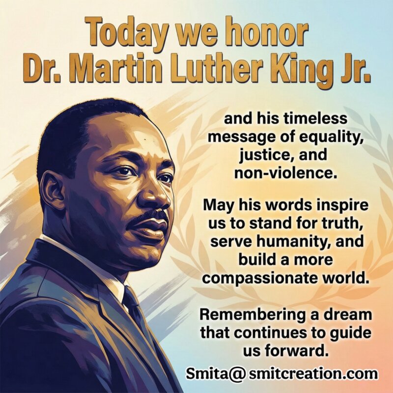 Martin Luther King Jr Day Tribute Message - SmitCreation.com