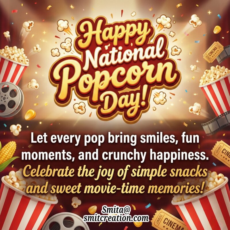 National Popcorn Day Celebration Wishes - SmitCreation.com